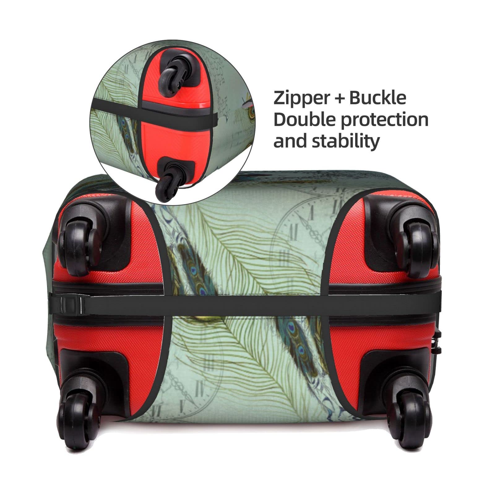 Nmbvcxz Peacocks Luggage Cover Suitcase Covers Washable Travel Luggage Protector Suitcase Cover L (27-30 inch luggage)