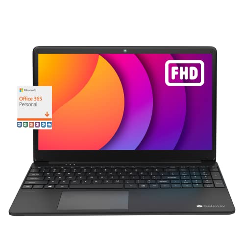 Gateway 15.6" FHD Ultra Slim Budget Notebook, Intel Pentium Processor (4-Core, up to 3.1 GHz), 4GB RAM, 128GB Storage, Precision Touchpad, HDMI, Windows 10S, Microsoft 365 1 Year, Charcoal Black