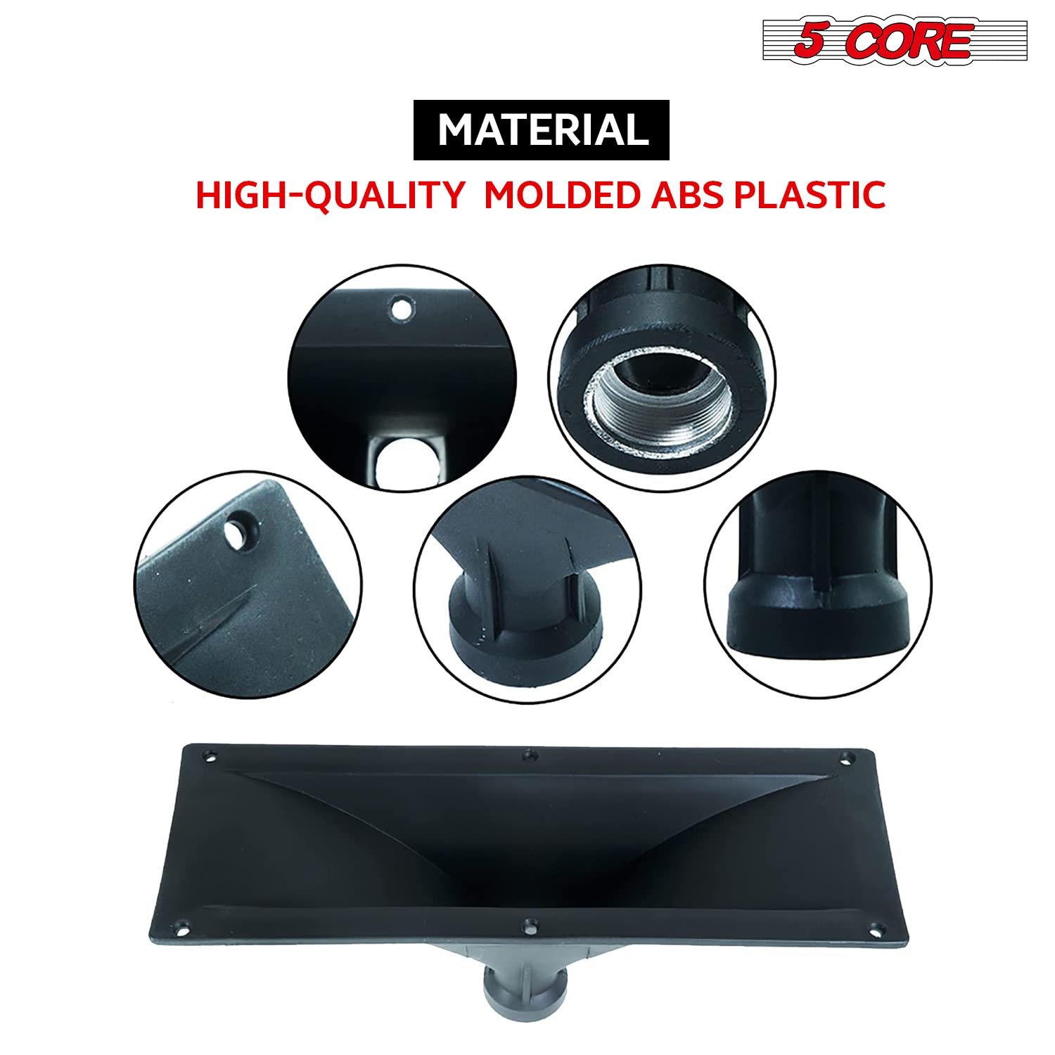 5Core 15x5 Inch Piezo Flush Mount Horn Tweeter with Compression Horn 8 Ohms, 260 Watt Car Pro Speakers HISE 15X5 1PC 5C-D26(Driver Unit)