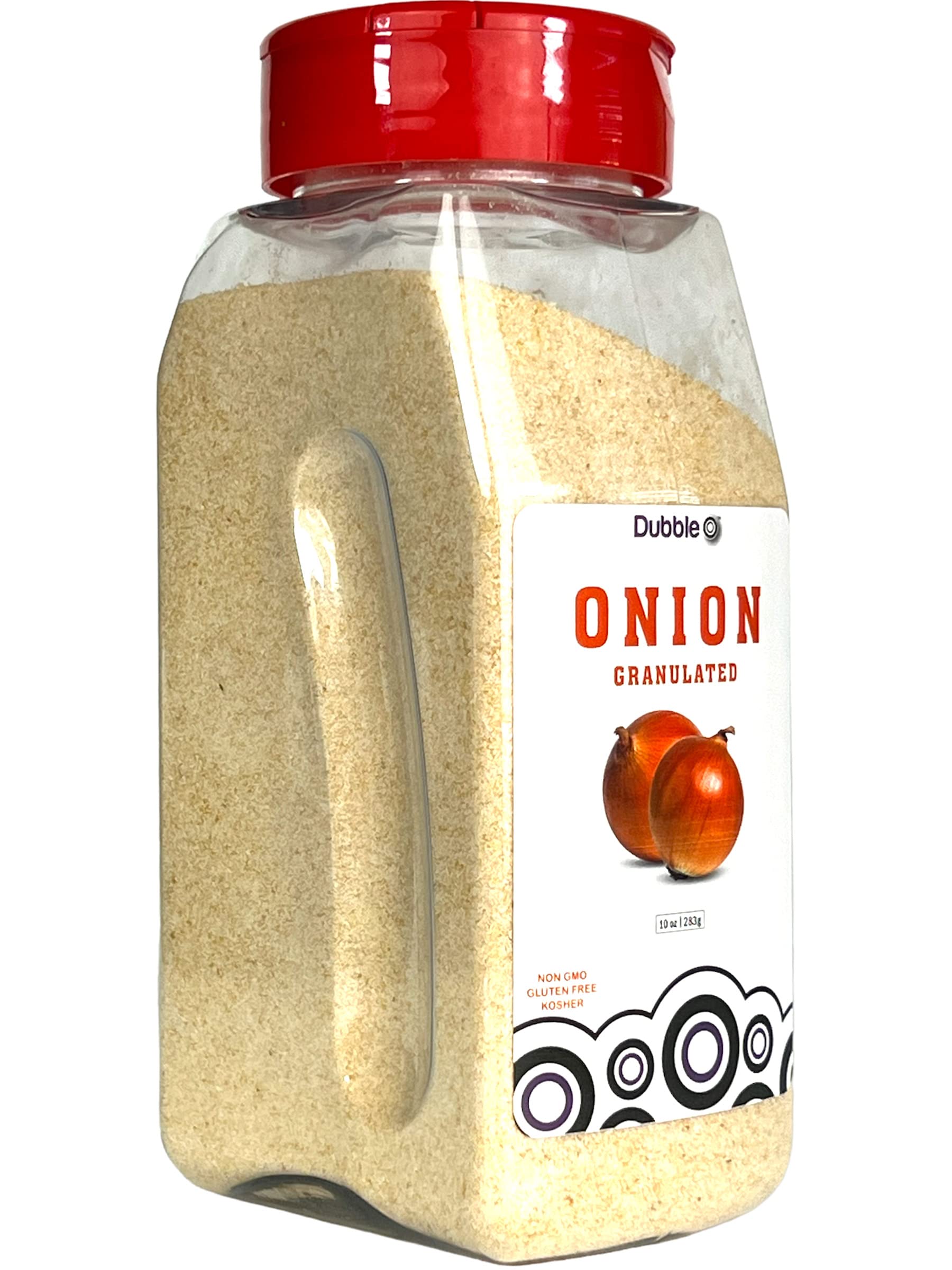 Granulated Onion - 10 oz. - Non GMO, Kosher, Halal, and Gluten - Dubble O Brand