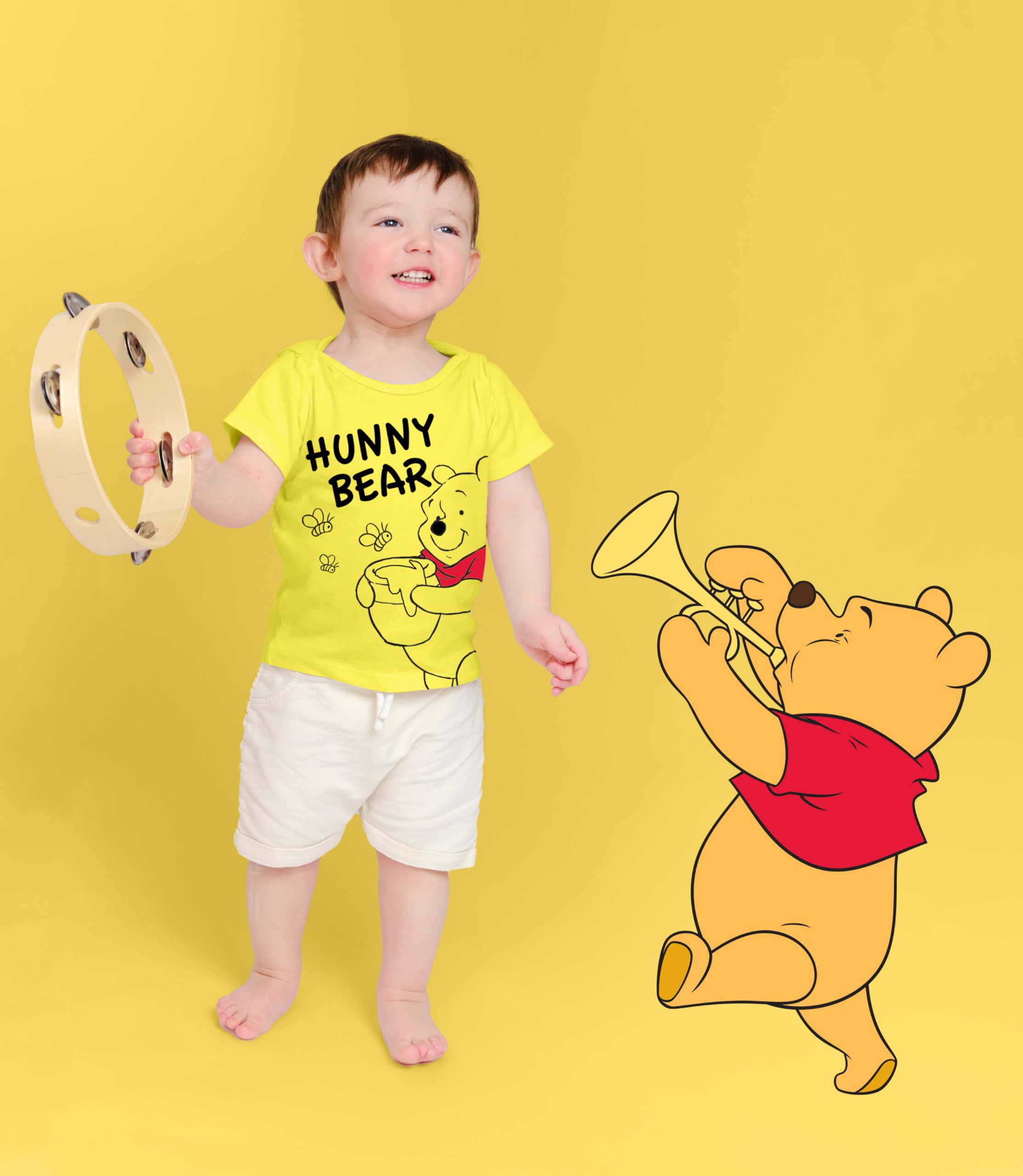 Winnie The Pooh, Tigger & Eeyore Graphic T-Shirts (3 Pack) Baby/Toddler to Kid 2T Lb/Or/Y SS