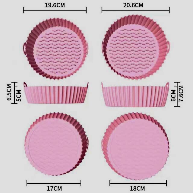 Air Fryer Silicone Basket Liner - Pack of 2 (7.5 & 8.5 inch)