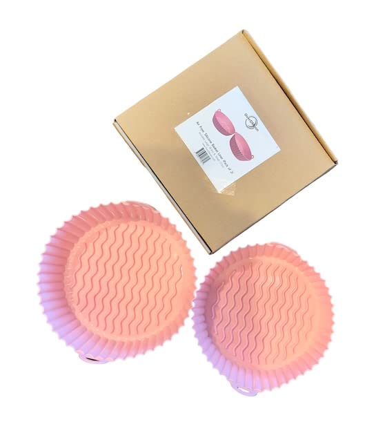 Air Fryer Silicone Basket Liner - Pack of 2 (7.5 & 8.5 inch)