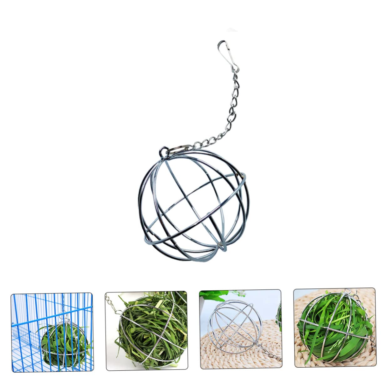 balacoo 2 pcs Sphere Hay Feeder Guinea Pig Hamster Hanging Grass Dispenser Pet