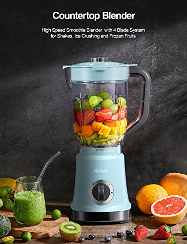 Yabano 60 oz Blue Food Blender with Removable Blade, High-Speed Performance, Crushes Ice and Frozen Fruits, Easy to Clean, Versatile Juicing Capabilities, Stylish and Durable