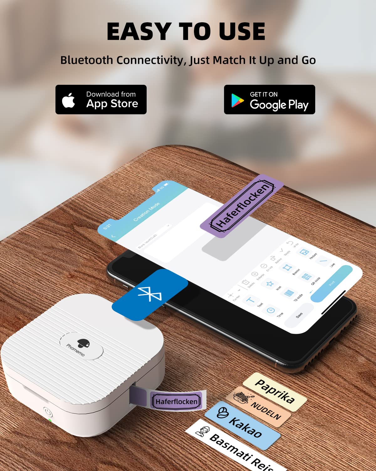Phomemo Label Maker Machine, D30 Q30 Upgrade Version Q31 Label Machine, Bluetooth Wireless Portabel Label Printer Handheld Thermal Mini Labels Printer with Tape Easy to Use Compatible with IOS/Android