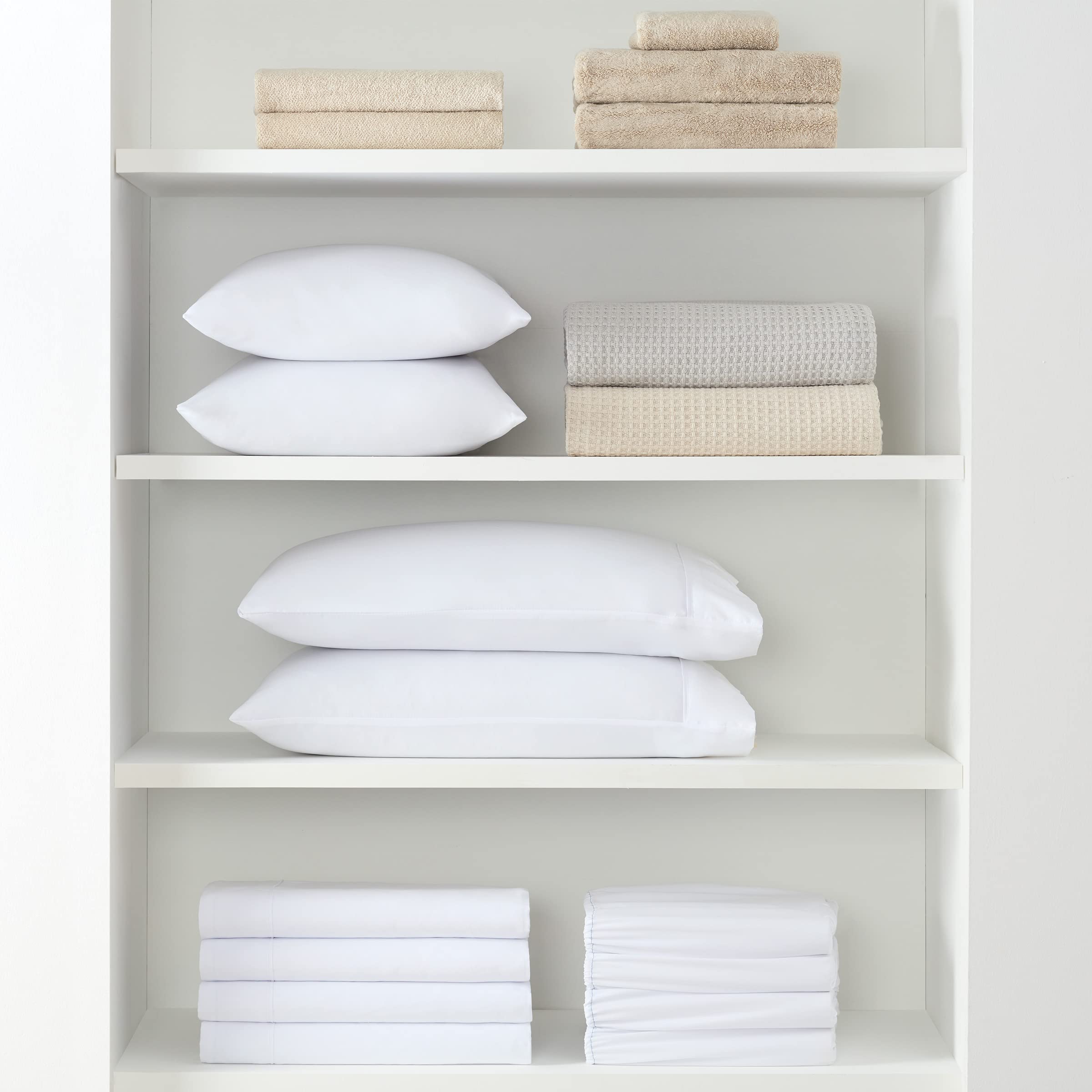 Arkwright Bulk Microfiber Queen Pillow Cases - Pack of 12 - Soft Hypoallergenic Pillowcases and Bedding Essentials for Hosts and Hotels, Standard, White