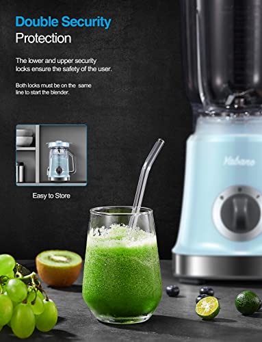Yabano 60 oz Blue Food Blender with Removable Blade, High-Speed Performance, Crushes Ice and Frozen Fruits, Easy to Clean, Versatile Juicing Capabilities, Stylish and Durable