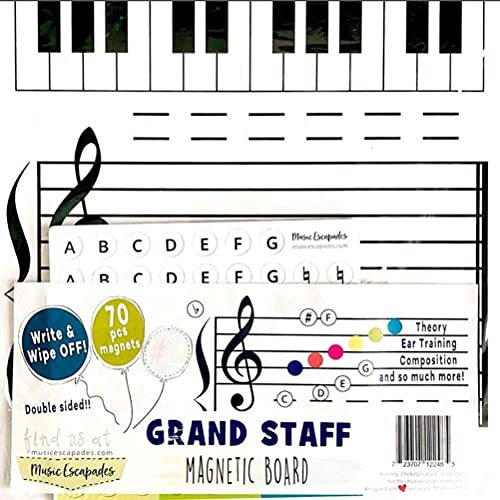 Hztyyier Magnetic Dry Erase Board Note Reading Borad Small Dry Erase Whiteboard for Music Teacher Teaching Piano Teacher