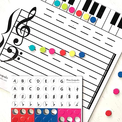 Hztyyier Magnetic Dry Erase Board Note Reading Borad Small Dry Erase Whiteboard for Music Teacher Teaching Piano Teacher