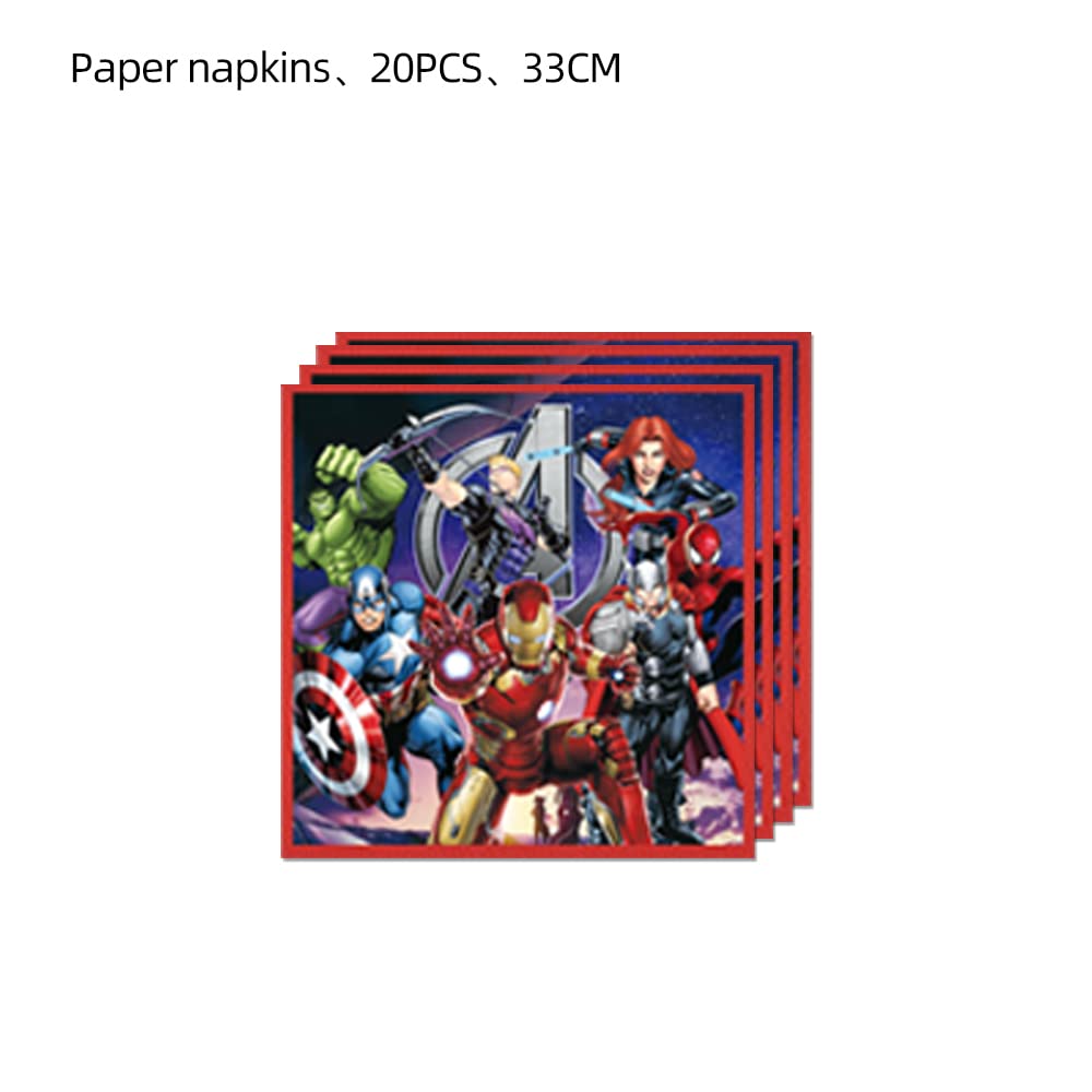 SUTRADHAR 41pcs Superhero Party Supplies,1Tablecover, 20Napkins,20Plates, Superhero Birthday Party Decorations,41Pcs/Set