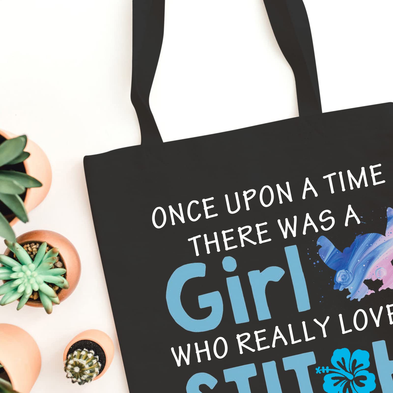 WCGXKO Cartoon Lover Gift There Was A Girl Who Really Loved Cute Themed Tote Bag (Really Tote Black)