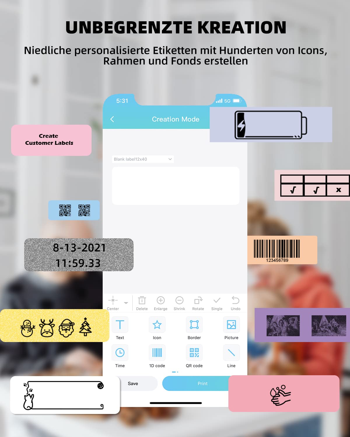 Phomemo Label Maker Machine, D30 Q30 Upgrade Version Q31 Label Machine, Bluetooth Wireless Portabel Label Printer Handheld Thermal Mini Labels Printer with Tape Easy to Use Compatible with IOS/Android
