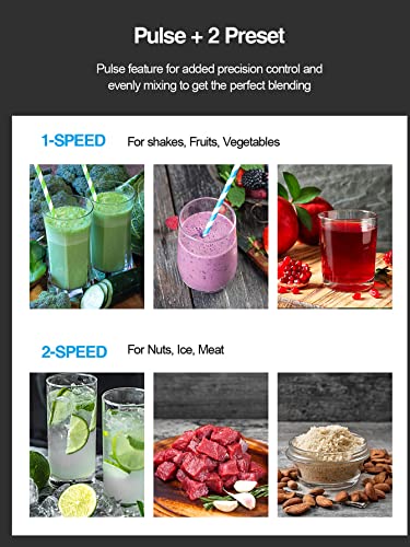 Yabano 60 oz Blue Food Blender with Removable Blade, High-Speed Performance, Crushes Ice and Frozen Fruits, Easy to Clean, Versatile Juicing Capabilities, Stylish and Durable