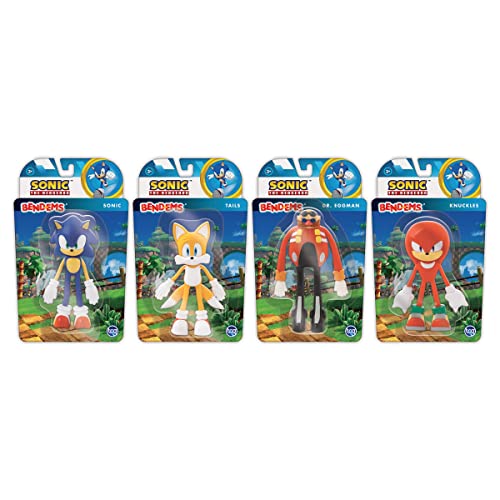 Bend-Ems Sonic The Hedgehog Bendable Action Figure Poseable PVC Toy for Fans & Collectors