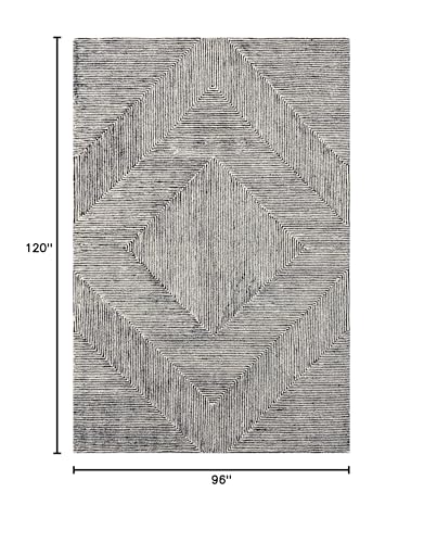 nuLOOM Heidi Modern Hand Tufted Wool Area Rug, 8x10, Charcoal