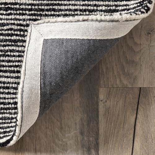 nuLOOM Heidi Modern Hand Tufted Wool Area Rug, 8x10, Charcoal
