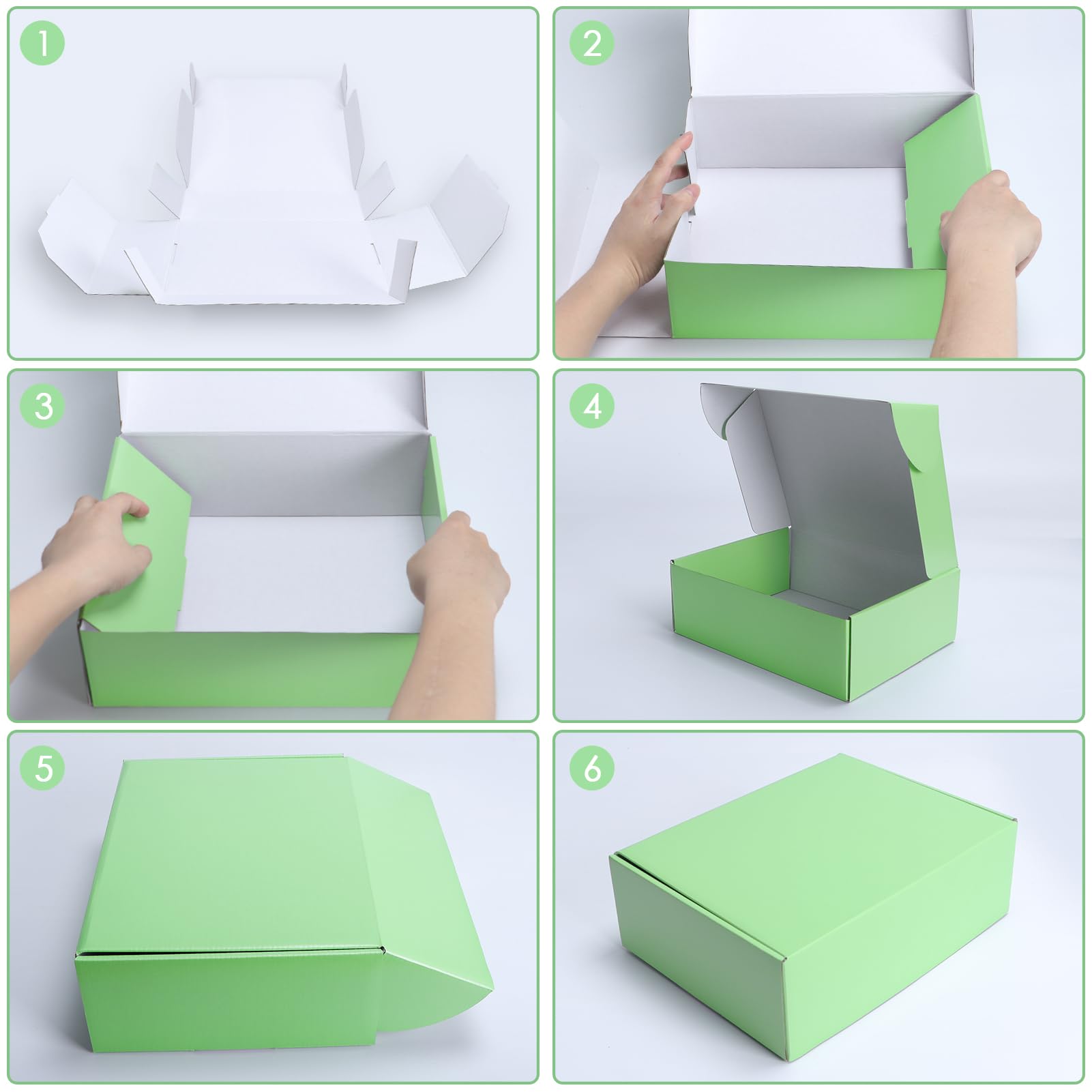 PHAREGE 12x9x4 inch Gift Shipping Boxes Bulk 20 Pack Green, Tab Lock Tuck Top Mailing Boxes for Packaging Small Business, Medium Cardboard Mailer Boxes for Wrapping Present
