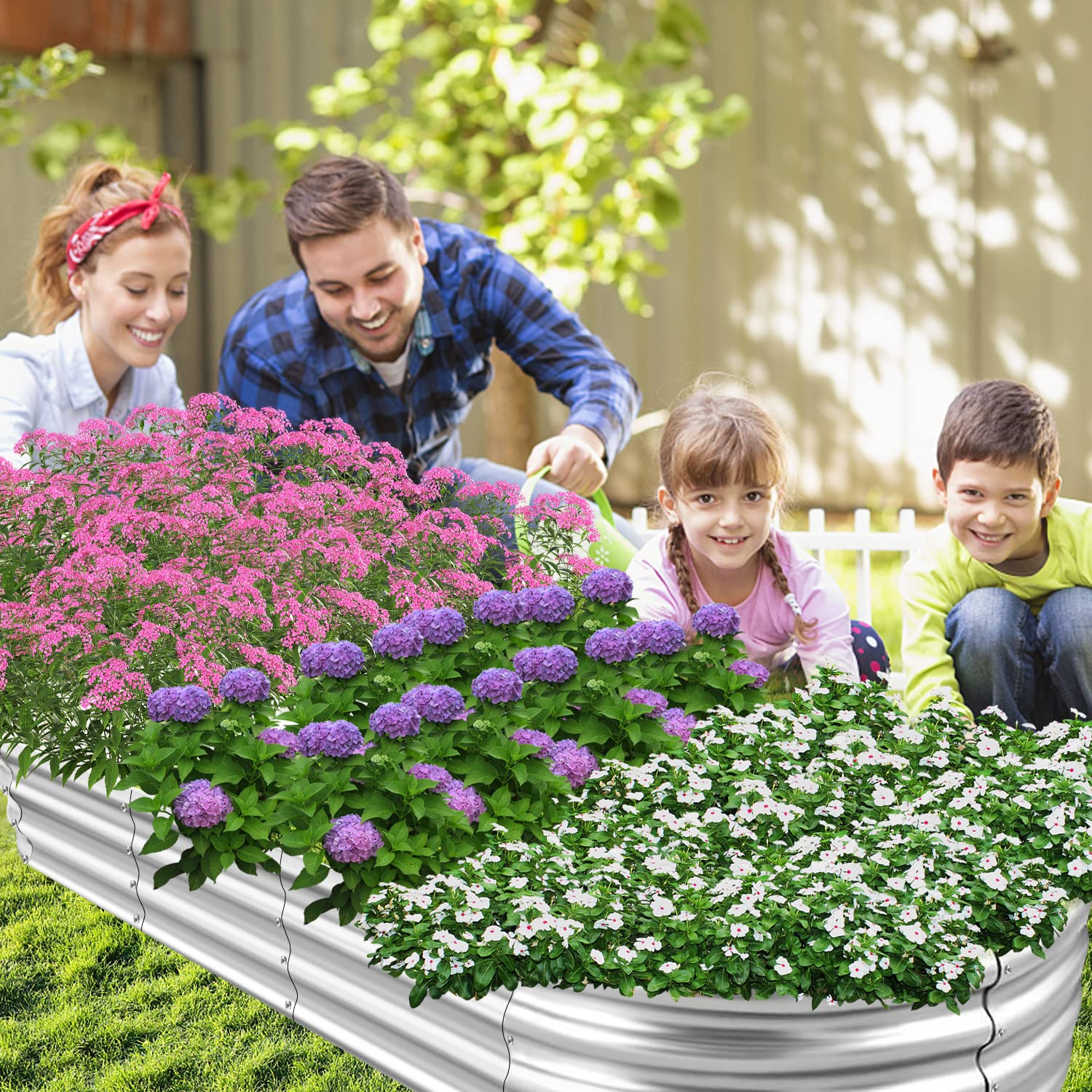 Kettalk 2Pcs Galvanized Raised Garden Bed,6×3×1ft Galvanized Planter Raised Garden Boxes Outdoor, Large Oval Metal Raised Garden Beds for Vegetables,Flowers and Fruits
