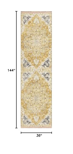 Marbella MB3 Gold Traditional Rug Runner 2' 3" X 12'
