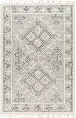 Hauteloom Memo Wool Living Room, Bedroom Area Rug - Gray - 8' x 10'
