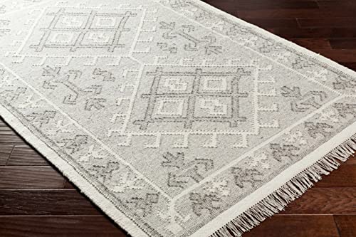 Hauteloom Memo Wool Living Room, Bedroom Area Rug - Gray - 8' x 10'