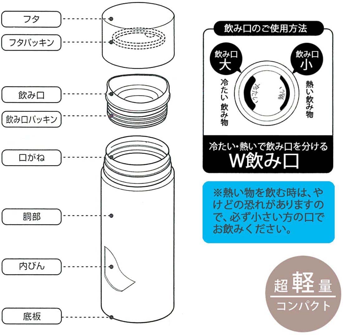 Skater SMBC4B-A Stainless Steel Mug Bottle, Pokemon Genger, 11.8 fl oz (350 ml), Water Bottle