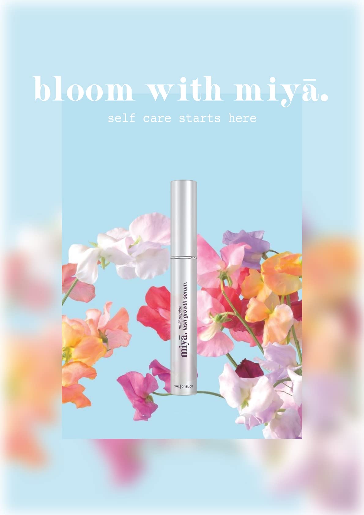 MIYA LASH | Eyelash Growth Serum | Eye Lash Serum | Natural Lash Enhancer for Longer, Thicker Healthier Lashes | Gentle Effective Lash Growth Serum | Oil Free Lash Booster 3ml