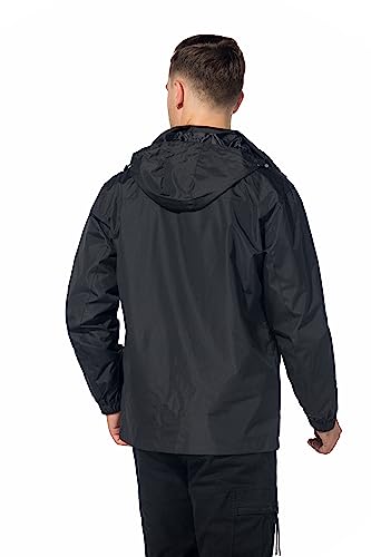 CorBuyit Men's Lightweight Waterproof Rain Jacket with Hood, Breathable Outdoor Coat for Work or Hiking