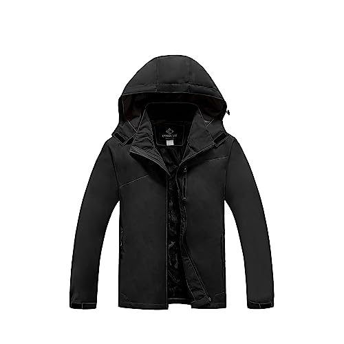 CorBuyit Men's Lightweight Waterproof Rain Jacket with Hood, Breathable Outdoor Coat for Work or Hiking