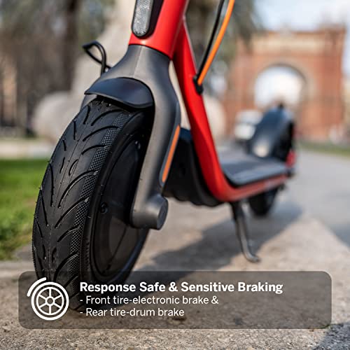 Segway Ninebot D28U Electric Kick Scooter -300W Motor, 17.4 Miles Range & 15.5 MPH, 10" Pneumatic Tire, Drum Brake, UL-2272 Certified