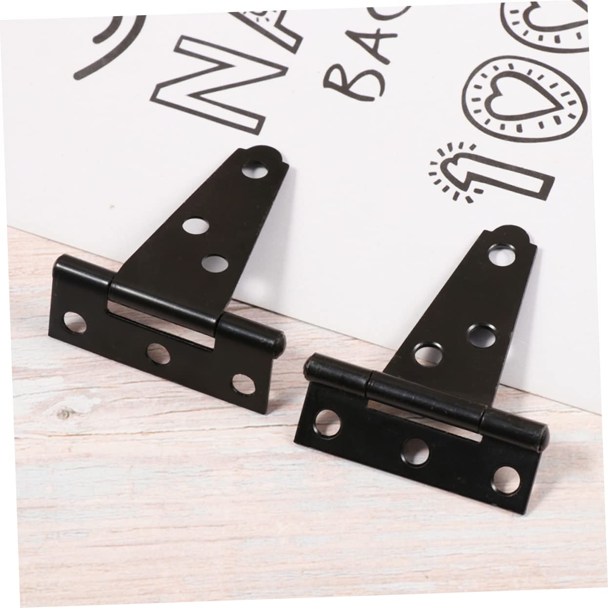 SEWOART T Hinges for Furniture 4PCS 2 Inches Heavy Duty T Hinge Zinc Coating Door Hinges Black Easy Install
