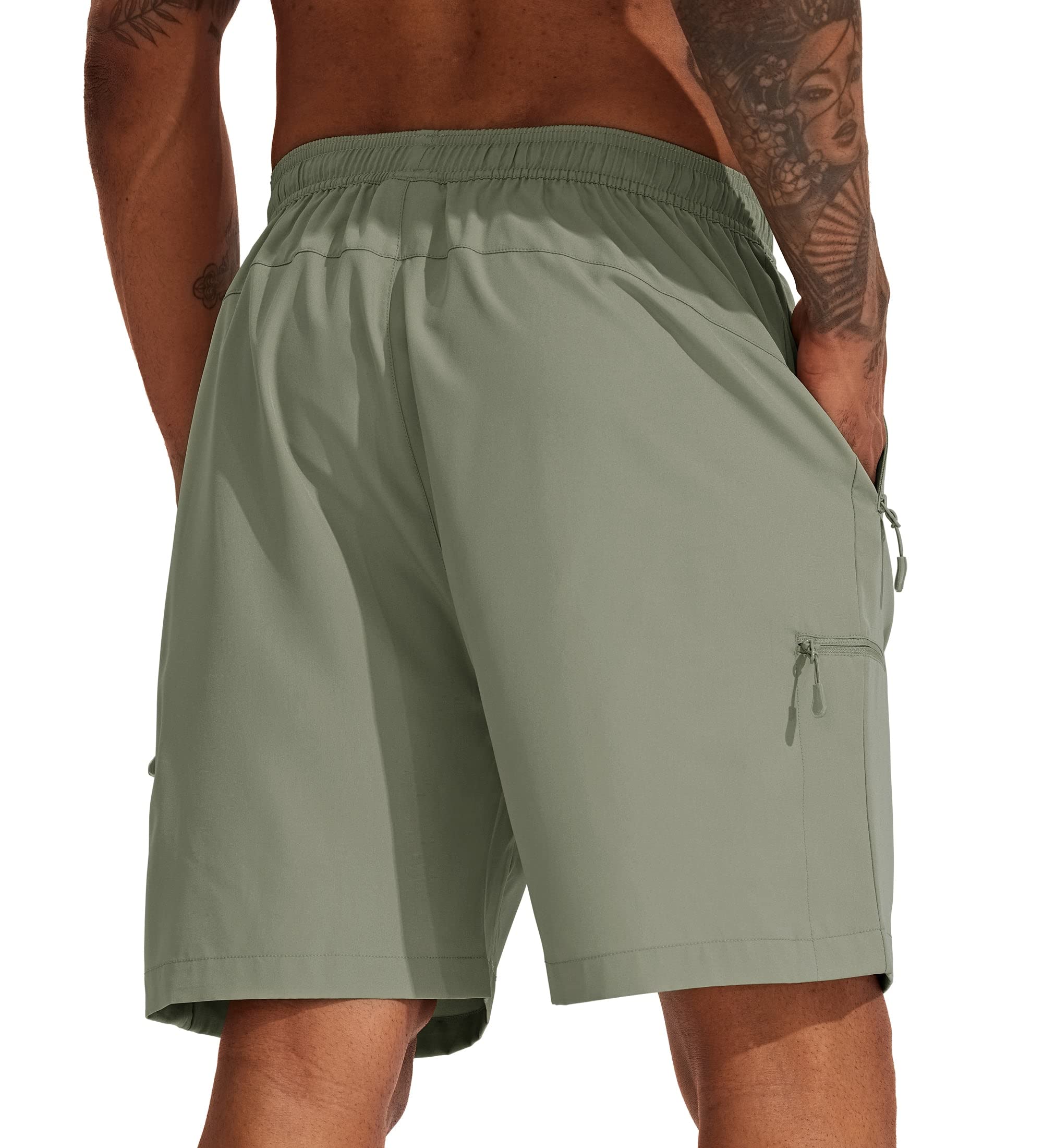 Willit Men's Hiking Cargo Shorts Quick Dry Golf Athletic Shorts 7" Lightweight Summer Shorts with Pockets Sage Green L