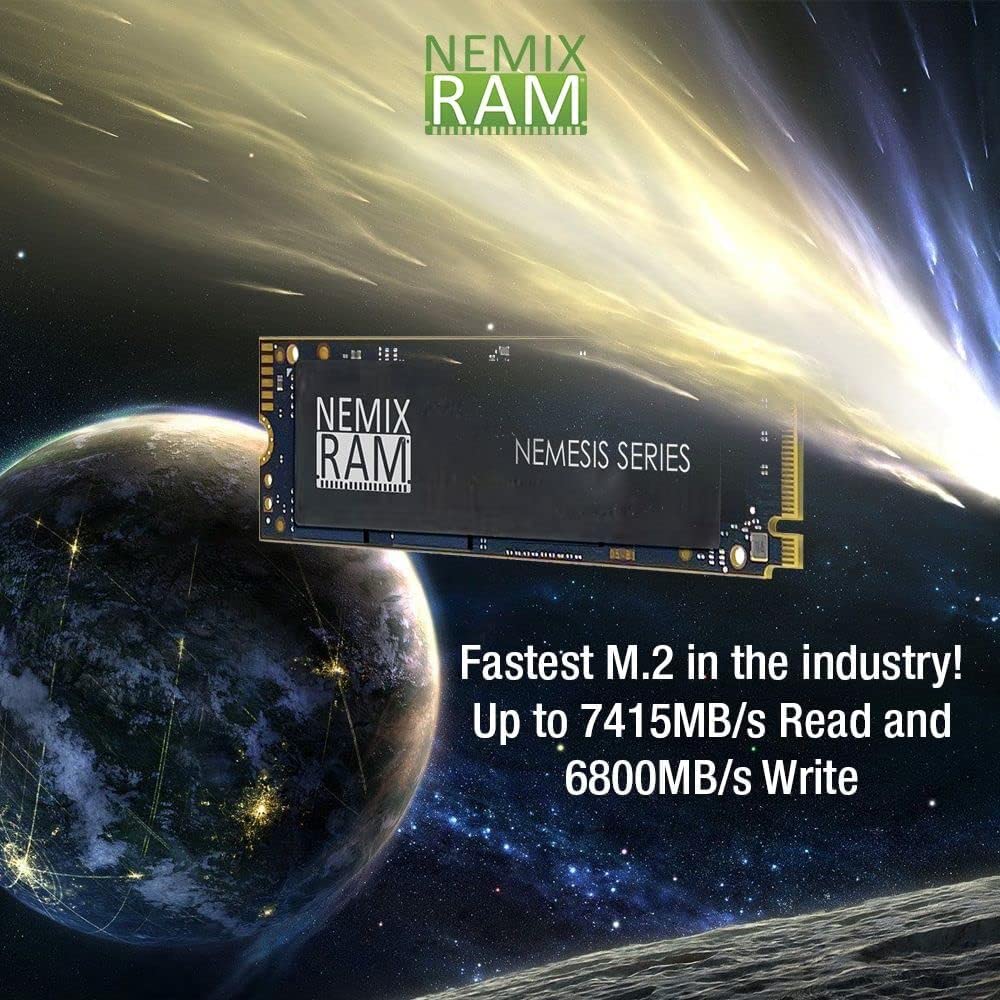 NEMIX RAM Nemesis Series 4TB M.2 2280 Gen4 NVMe SSD for PlayStation 5 & PC Gaming Machines Fastest Write Speeds up to 7415mbps Supports PCIe 4 (PCIe3 Backward Compatible)