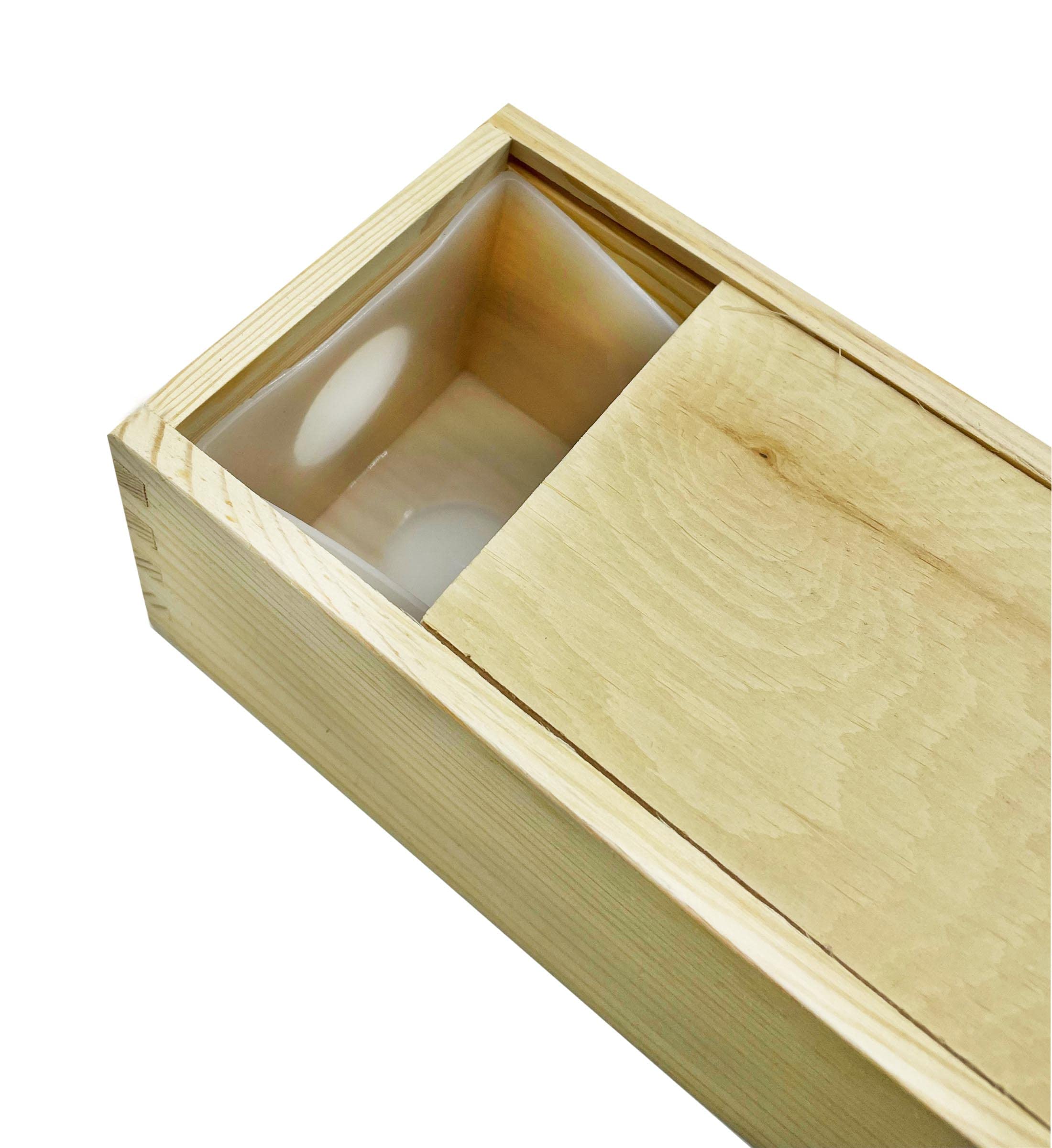 Silicone Soap Mold - Flexible Rectangular Loaf Mold with Wood Box and Wood Lid Handmade Soap Resin Making Tool 2500ml for CP & MP Supplies 5lb