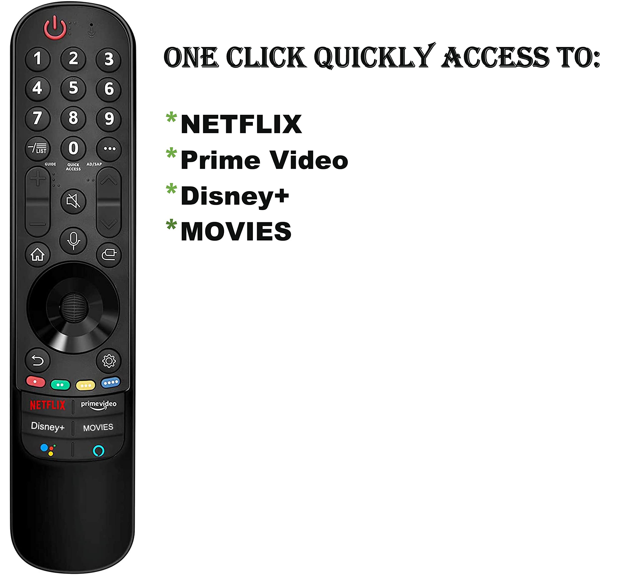Magic Remote Control for LG TVs, Universal Remote Replacement for LG LED OLED LCD 4K UHD Smart TV (No Voice Search, NO Voice Magic Pointer Function)