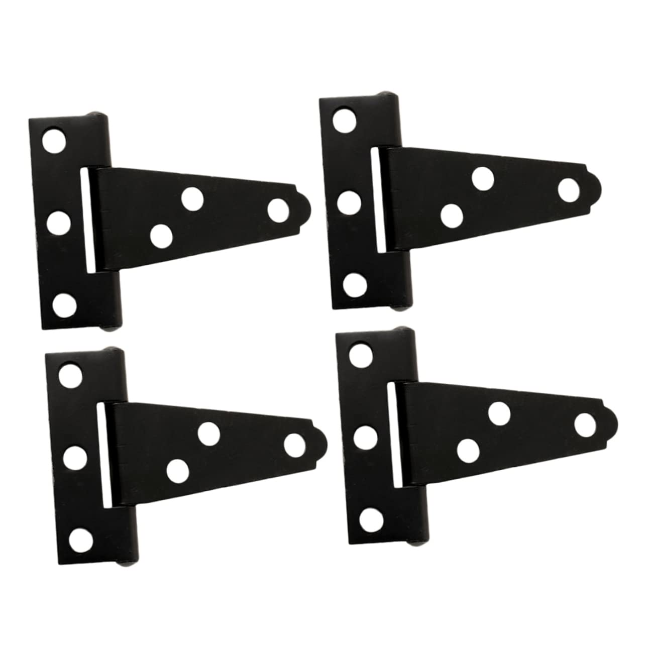 SEWOART T Hinges for Furniture 4PCS 2 Inches Heavy Duty T Hinge Zinc Coating Door Hinges Black Easy Install
