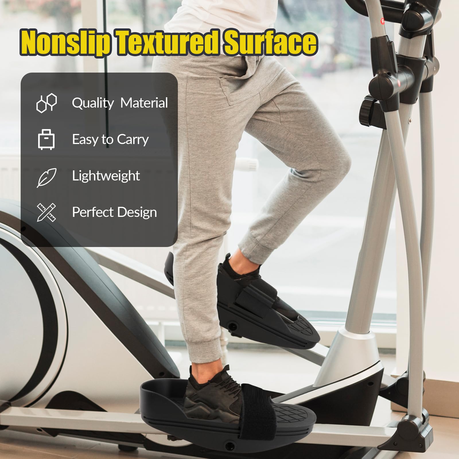 B Baosity Multifunction Rowing Machine Pedals Supplies Replacement Parts Easy to Install Non Slip Leg Training Lightweight for Workout Gym Sports