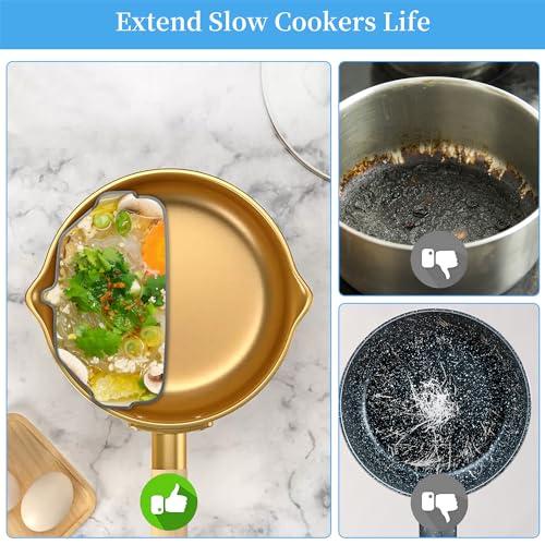 Slow Cooker Liners Divider, Crock Pot Liners Divider Insert Reusable Silicone Cooking Liner Dishwasher Safe, Fit 4QT to 5QT for Slow Cooker Crockpot, Grey