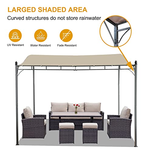 Aweather Metal Pergola Gazebo for Patio Backyard,Sun Shade Shelter for Porch Party,Garden,Grill Gazebo(Beige)