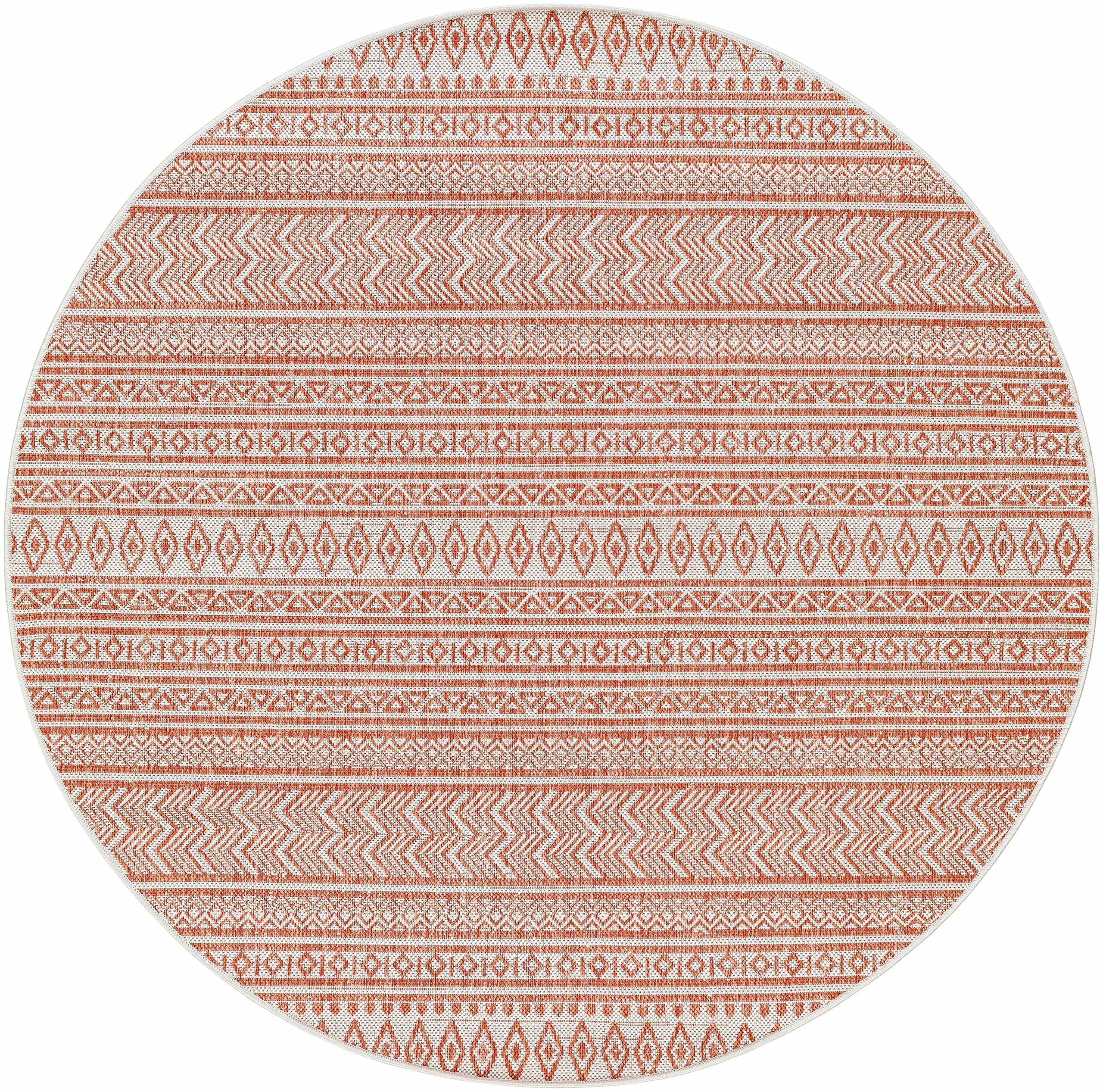 Hauteloom Howie Hallway, Kitchen Patio Outdoor Runner Rug - Beige, Orange, Brown - 2'7" x 12'