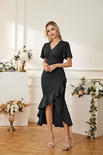 GRACE KARIN Black Summer Dresses for Women 2024 Wedding Dresses for Bride Bodycon Dresses M