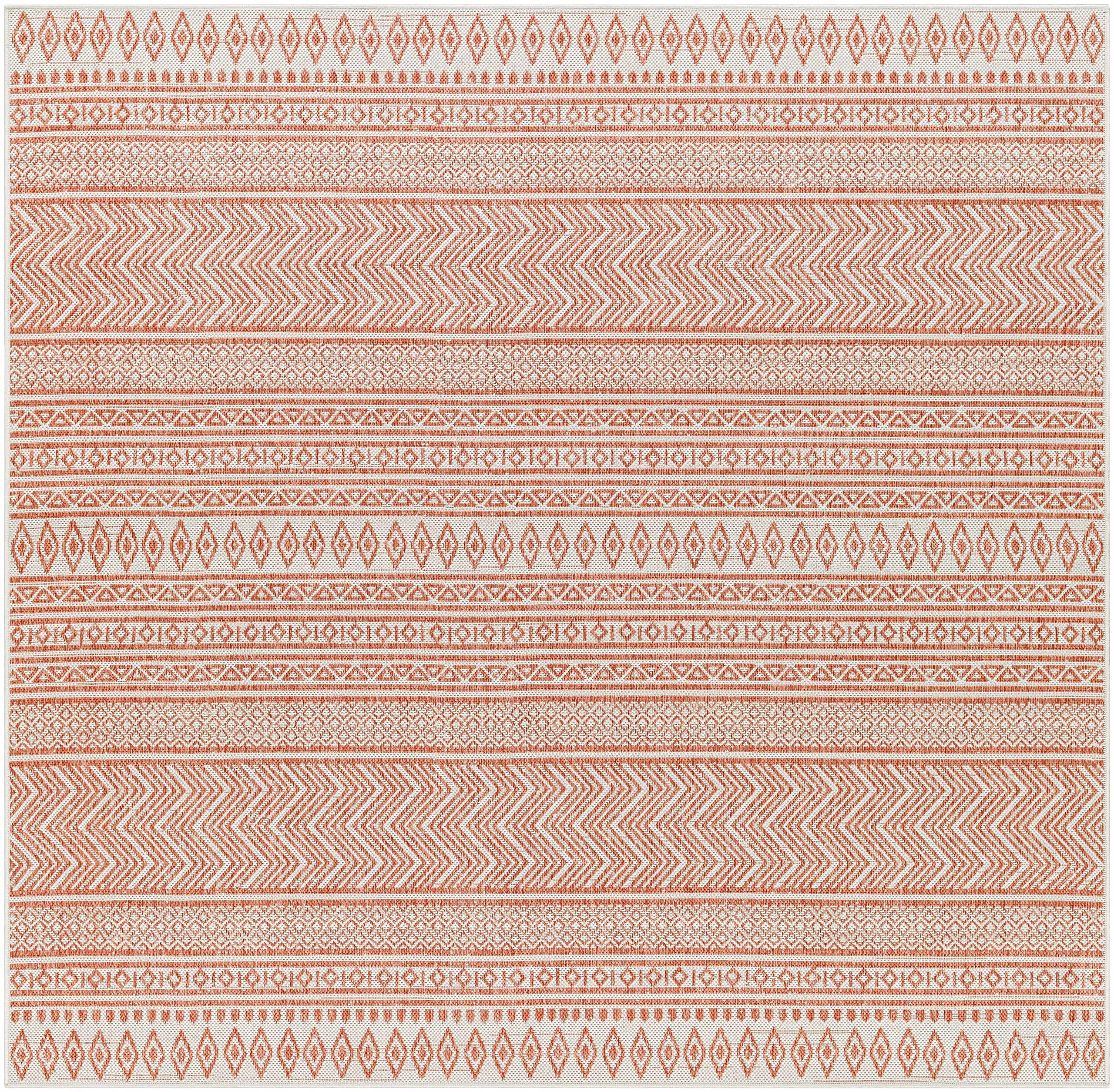 Hauteloom Howie Hallway, Kitchen Patio Outdoor Runner Rug - Beige, Orange, Brown - 2'7" x 12'