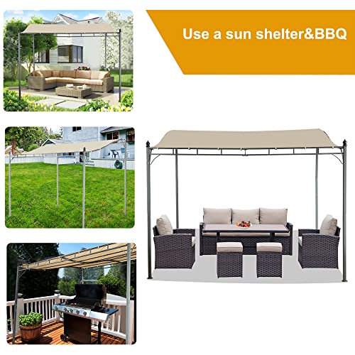 Aweather Metal Pergola Gazebo for Patio Backyard,Sun Shade Shelter for Porch Party,Garden,Grill Gazebo(Beige)