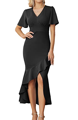 GRACE KARIN Black Summer Dresses for Women 2024 Wedding Dresses for Bride Bodycon Dresses M