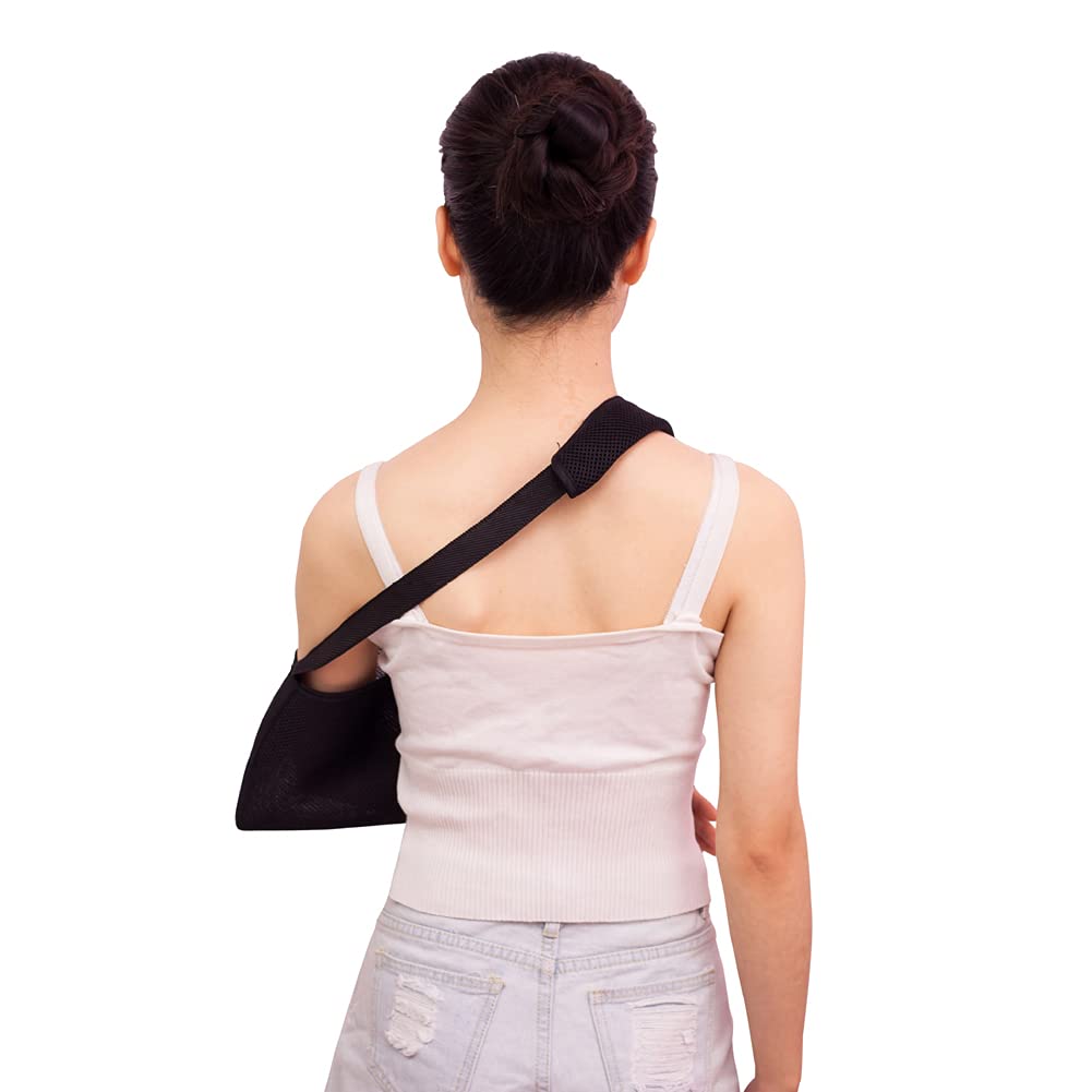 Medsuo Breathable Mesh Shoulder Sling Arm Brace Arm Sling Adjustable Right/Left Support for Adult Men and Wome Stabilizer for Elbow Wrist Thumb Injuries Dislocation