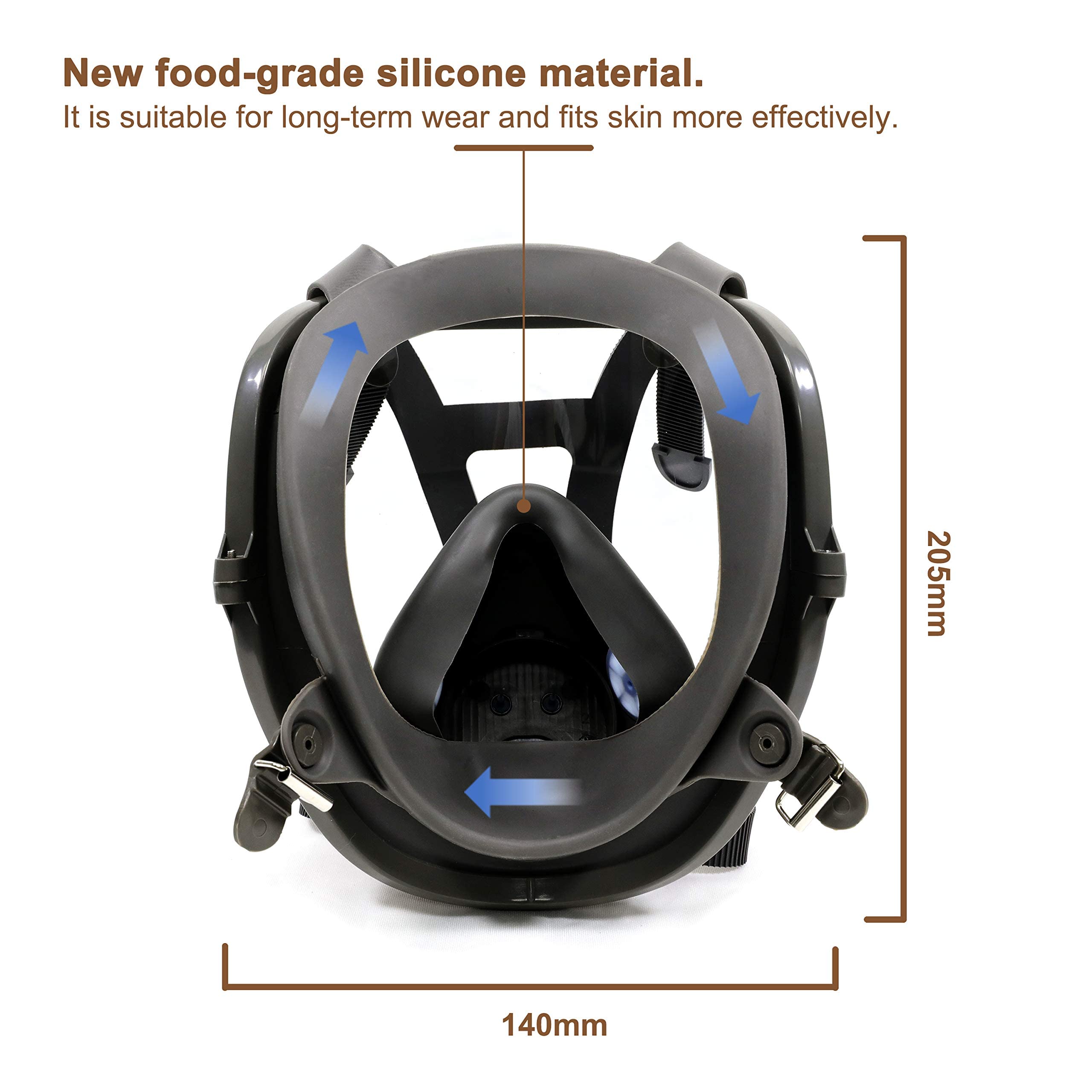 Full Face Respirаtor Reusable, Cover Organic Vapor Anti-fog mask,Full Face Cover, for Paint, Against Dust, Formaldehyde, Polishing, Staining, Car Spraying, Sanding, Cutting and other work protection
