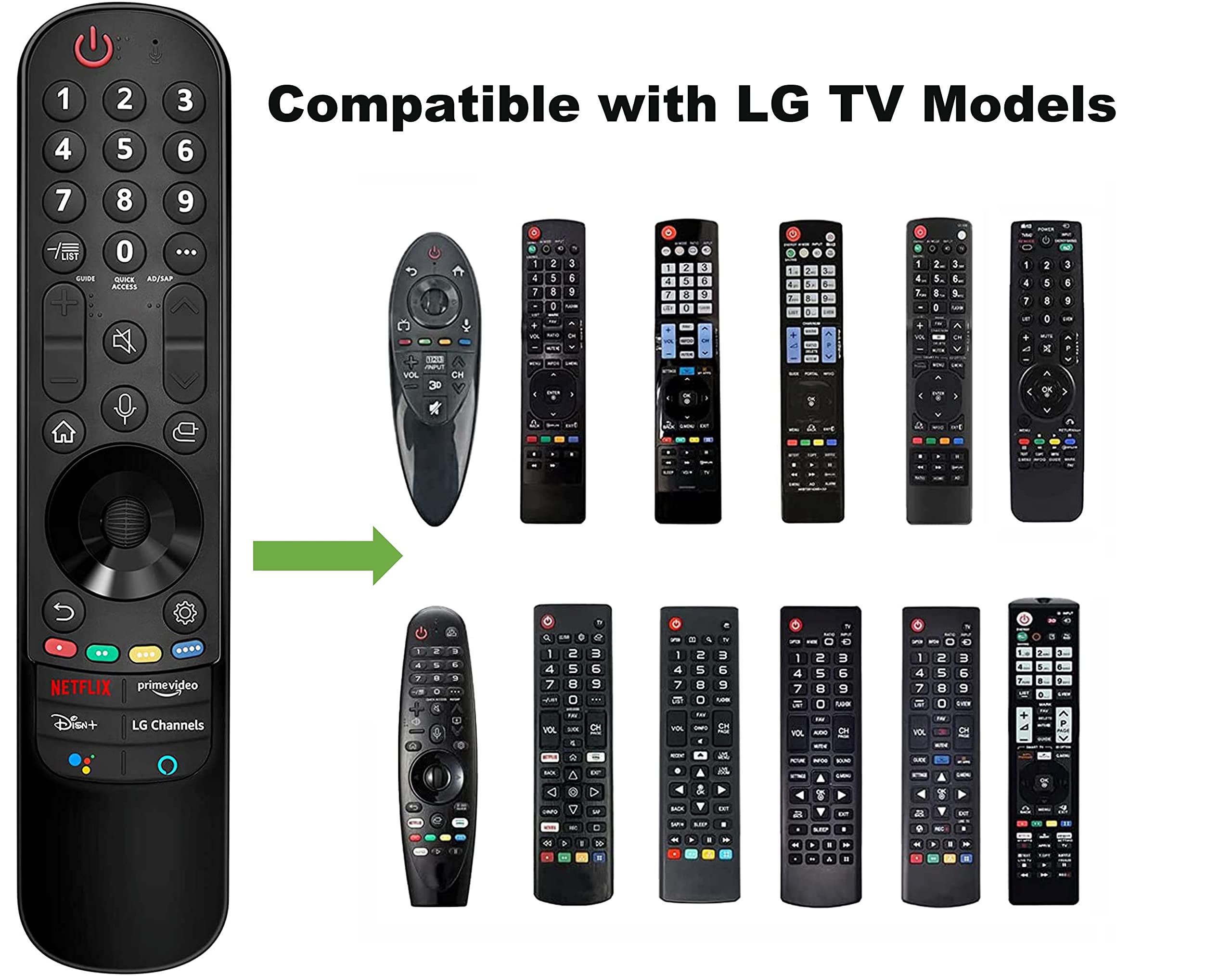 Universal for LG Magic Remote Control MR22GA MR21GA, Compatible with LG LED OLED LCD 4K 8K UHD Smart TV (No Voice Search, No Pointer Function)