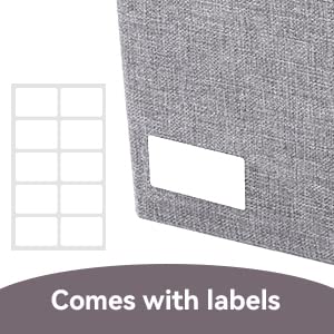 Bagnizer Large 17" 42 Quarts Collapsible Stackable Storage Bins with Lids [3-Pack] Foldable Fabric Linen Storage Boxes Cube, Closet Organizer Baskets with Label for Home (16.7 x 12 x 12, Gray)