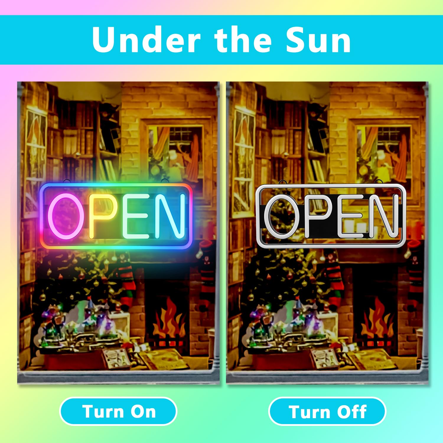 Led Open Sign, 21×10 inch Neon Open Sign with Remote, Color Changing & Scrolling Modes, Adjustable Brightness and Speed RGB Open Signs for Business Bar Restaurant Hotel Storefront Window